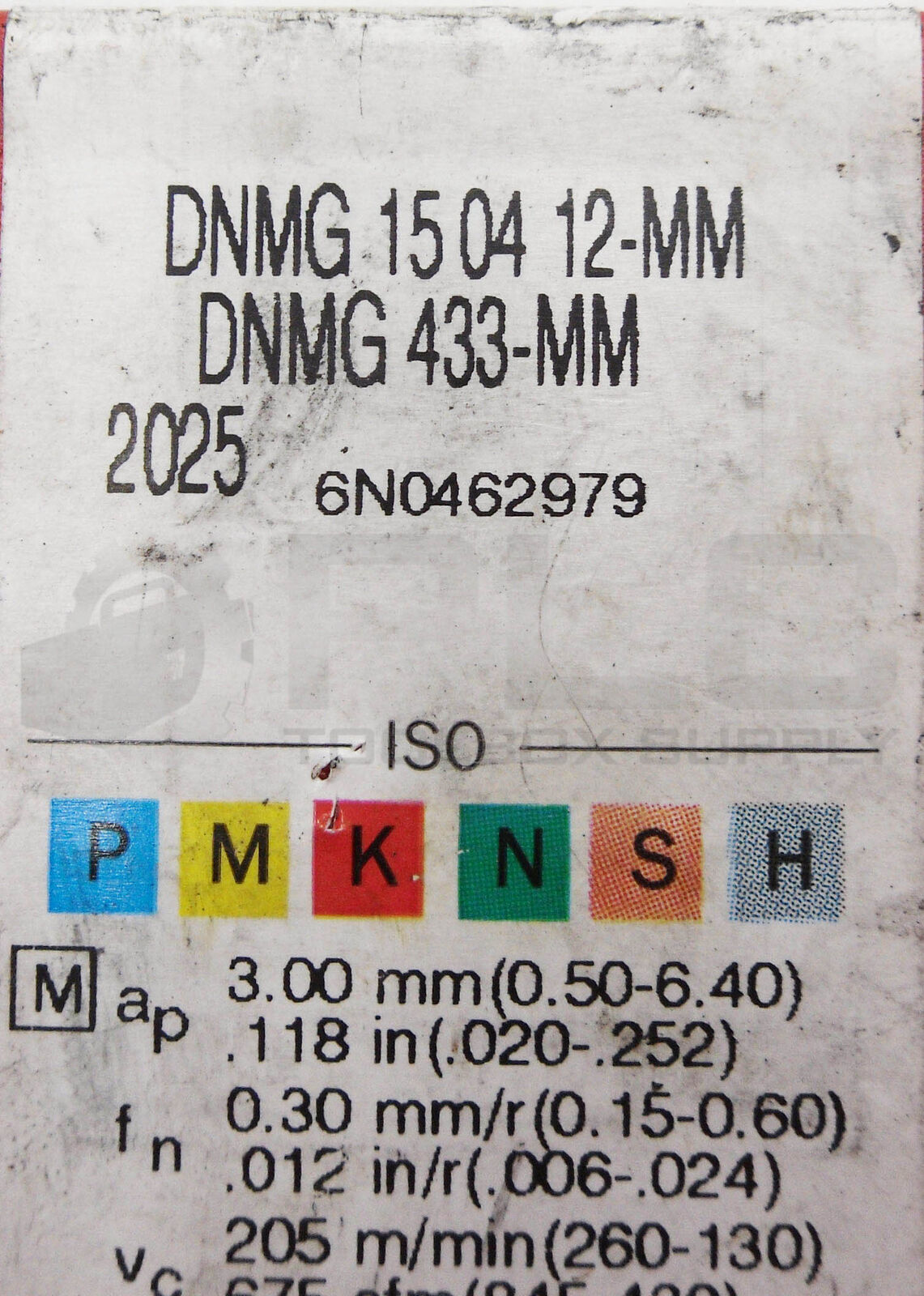 LOT OF 6 NEW SANDVIK DNMA 433-MM CARBIDE INSERT 2025 DNMG 15 04 12-MM - PLC Toolbox Supply