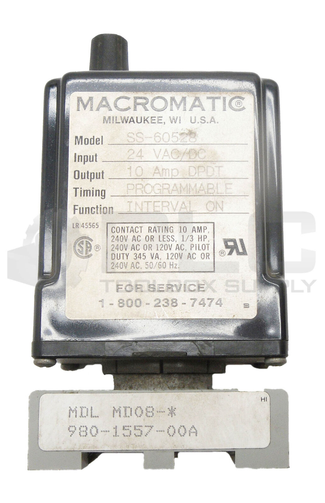 MACROMATIC SS-60528 PROGRAMMABLE INTERVAL TIME RELAY W/SR2P-06 RELAY ...