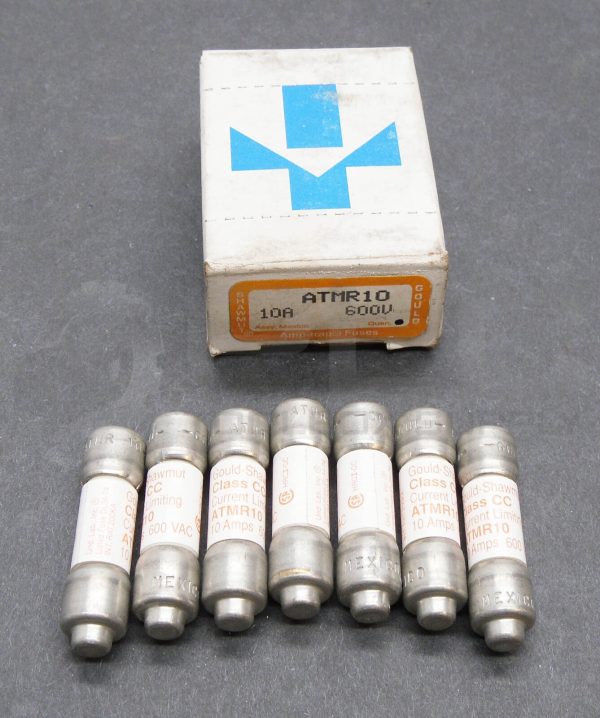 NEW BOX OF 7 GOULD SHAWMUT ATMR10 CURRENT LIMITING FUSES CLASS CC ...