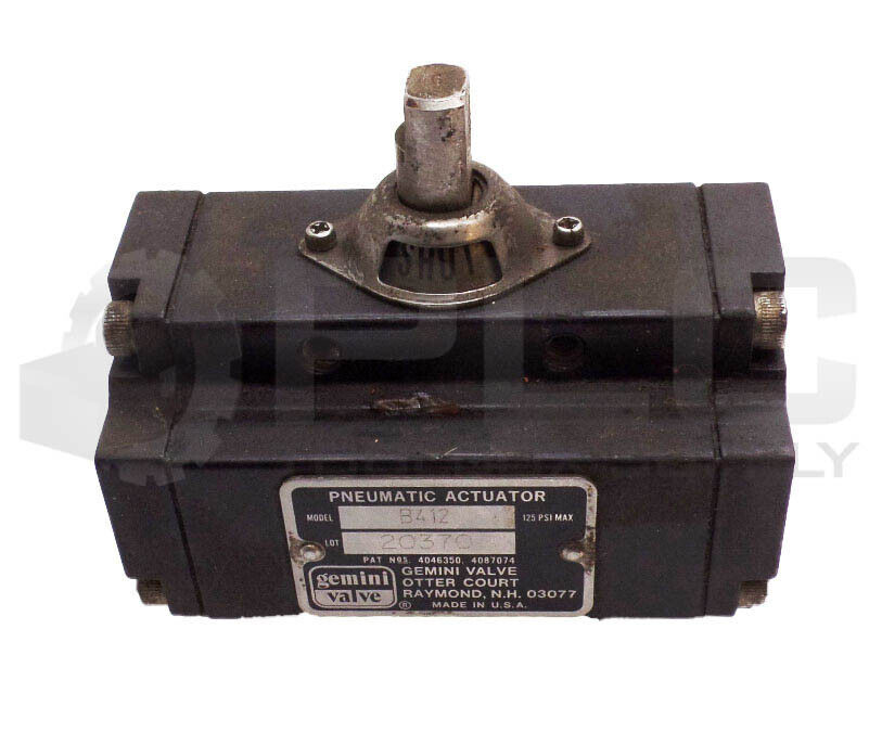 NEW GEMINI VALVE B412 PNEUMATIC ACTUATOR 125PSI - PLC Toolbox Supply