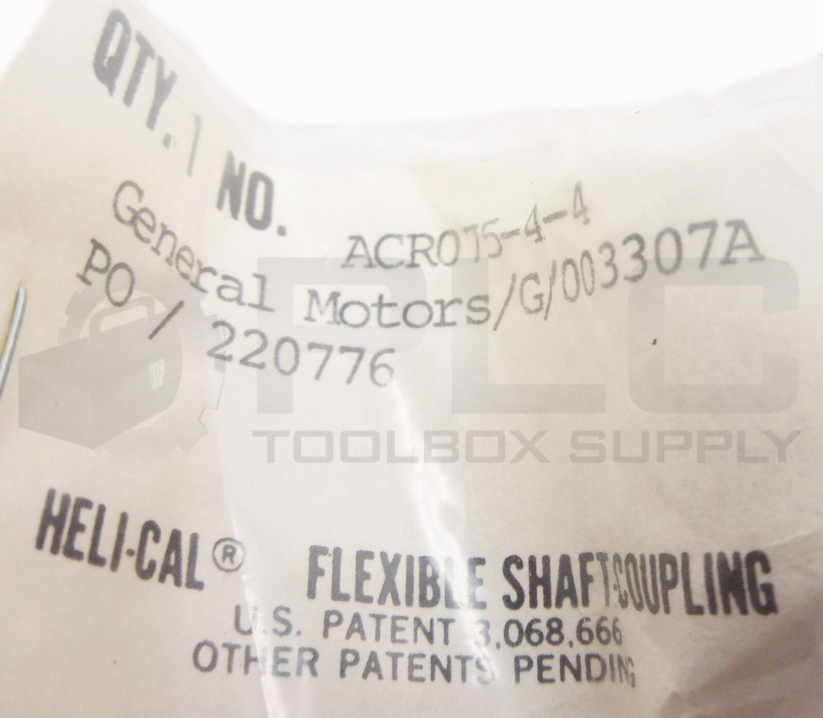 NEW HELICAL PRODUCTS COMPANY ACR075-4-4 FLEXIBLE SHAFT COUPLING - PLC ...