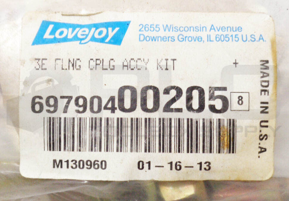 NEW LOVEJOY 69790400205 3E FLNG CPLG ACCY KIT - PLC Toolbox Supply