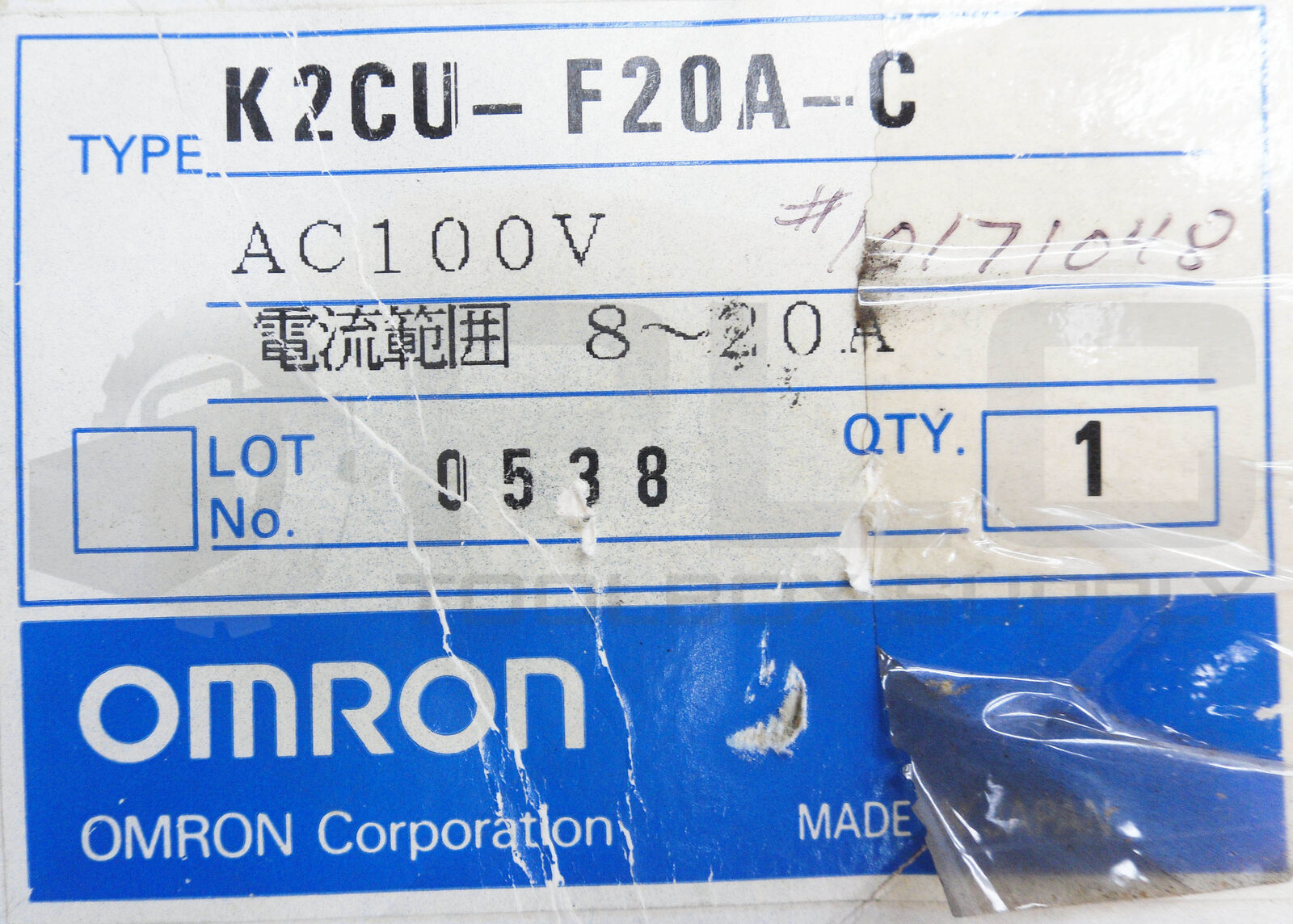 NEW OMRON K2CU-F20A-C HEATER FAULT DETECTOR 100V 50/690HZ K2CU-F - PLC ...