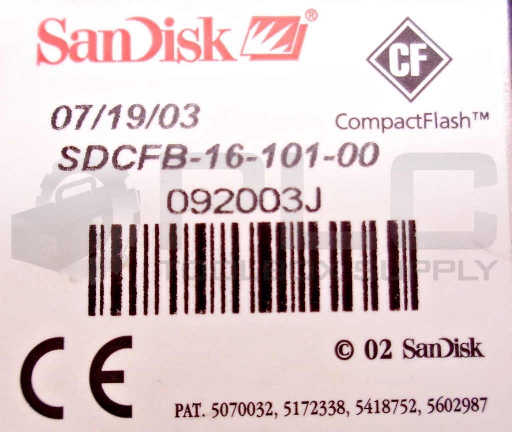 SANDISK SDCFB-16-101-00 16MB COMPACTFLASH - PLC Toolbox Supply