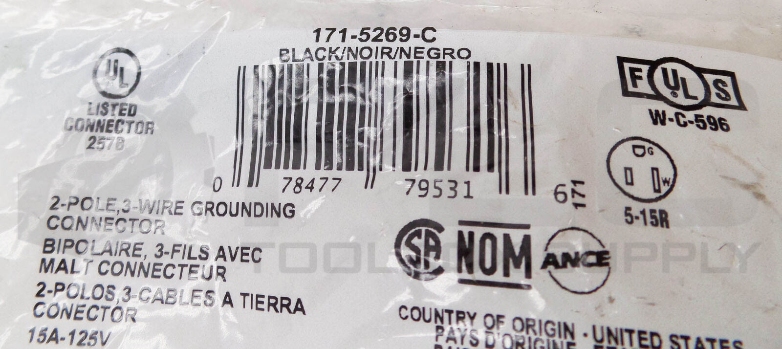 LOT OF 3 SEALED NEW LEVITON 171-5269-C GROUNDING CONNECTOR 2 POLE 3 ...
