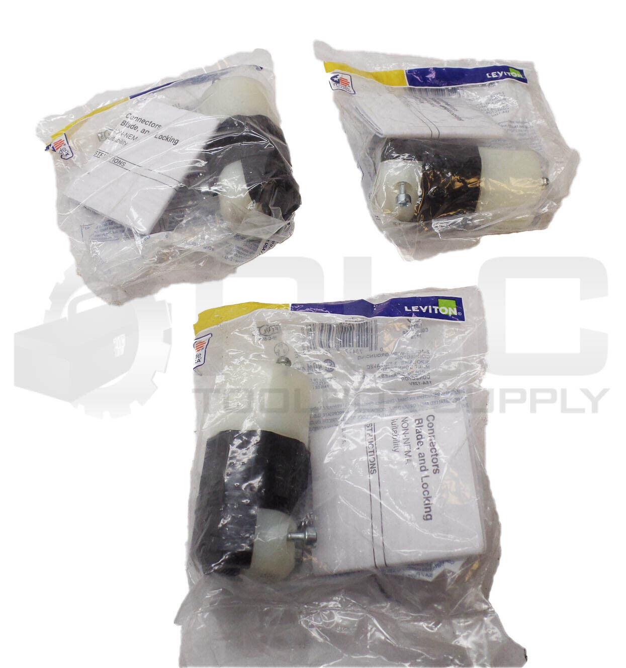 LOT OF 3 SEALED NEW LEVITON 171-5269-C GROUNDING CONNECTOR 2 POLE 3 ...