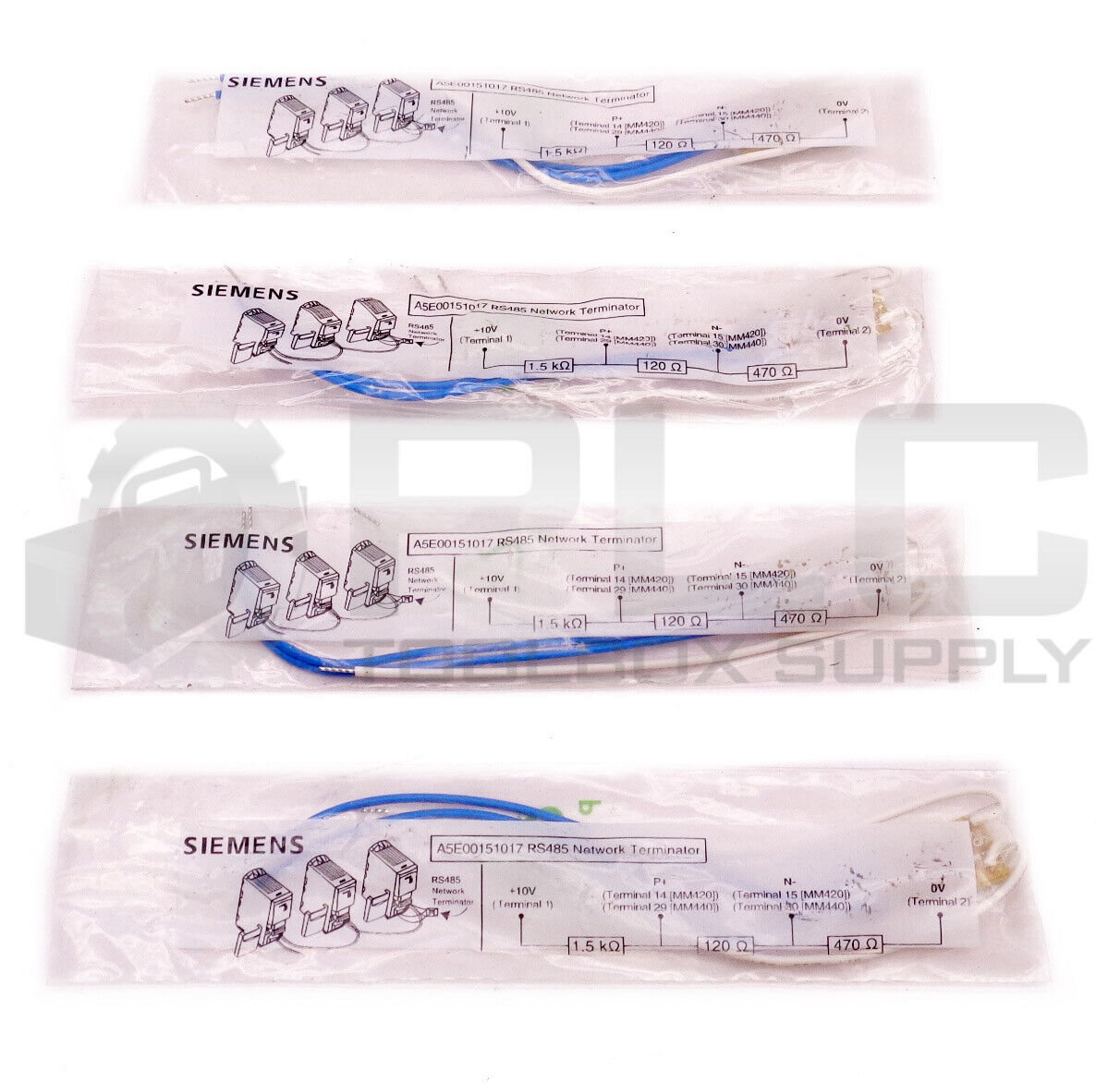 LOT OF 4 NEW SIEMENS A5E00151017 RS485 NETWORK TERMINATOR A5E00151017 ...