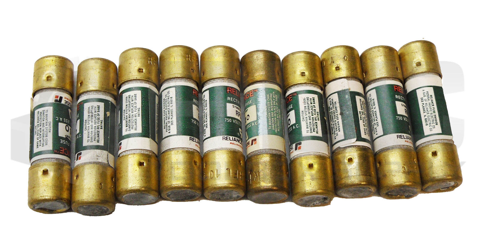 NEW BOX OF 10 RELIANCE ELECTRIC RFL-10 RECTIFIER FUSE 750V 10A - PLC ...