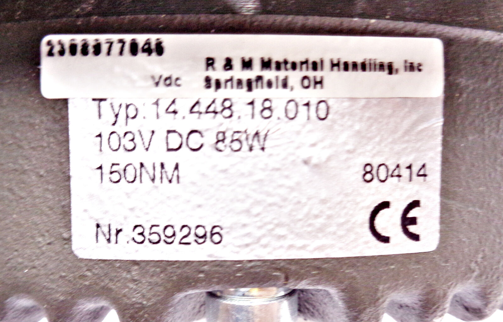 NEW LENZE 14.448.18.010 SPRING LOADED BRAKE, 103VDC 85W, 150NM, R&M ...