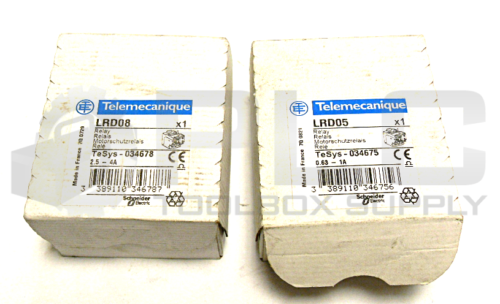 NEW LOT OF 2 TELEMECANIQUE LRD05 RELAY - PLC Toolbox Supply